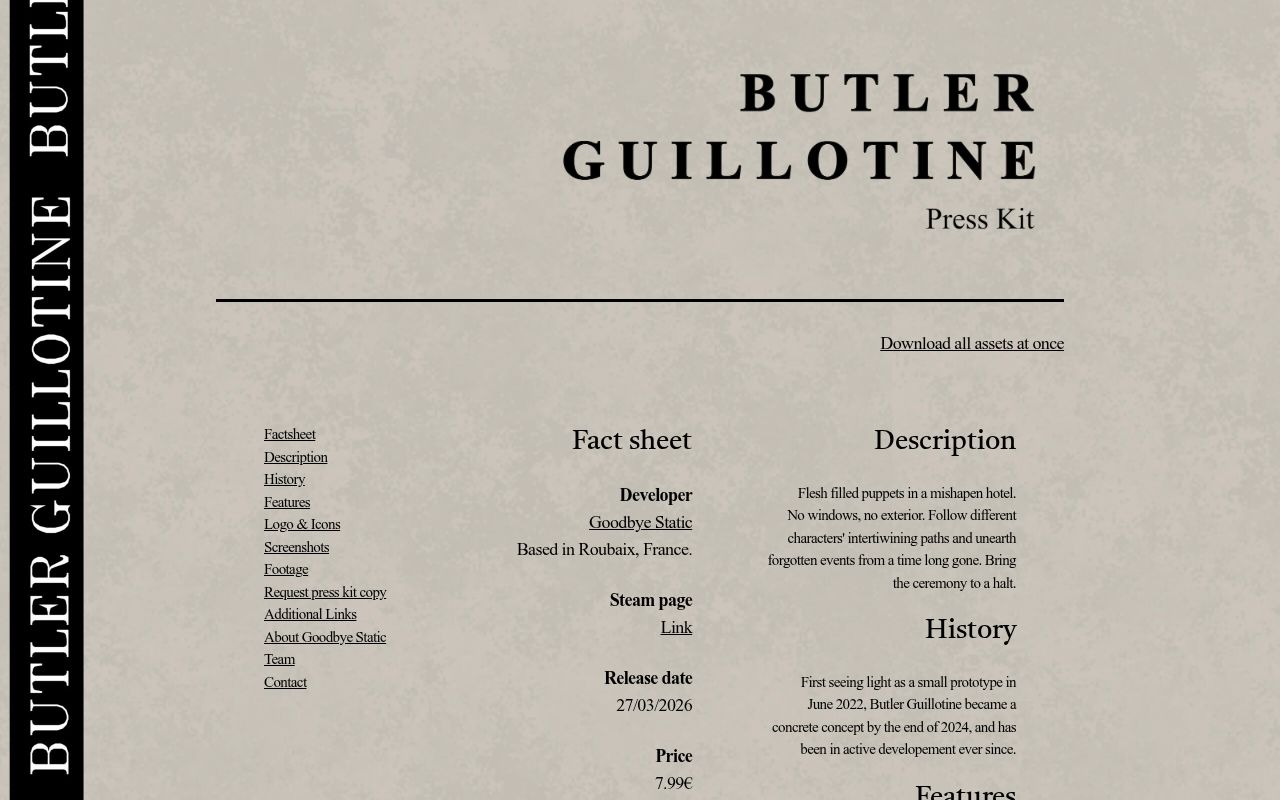 BUTLER GUILLOTINE PRESS KIT